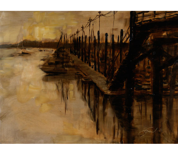 Childhood's End Gallery | "Sundown at Boston Harbor" by Carla Paine ...